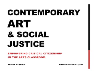 Contemporary Art & Social Justice FHAO | PDF