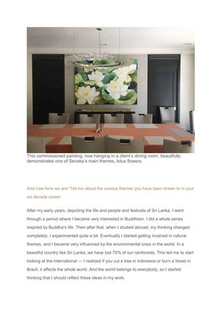 Laasya Art Gallery: Contemporary Artist Senaka Senanayake Talks ...