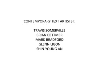 Contemporary Text Artists, Part 1 | PPT