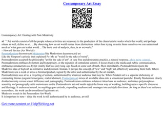 Contemporary Art Research Paper | PDF | Modern Art | Fine Art