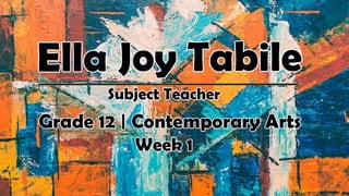 Contemporary Arts 12 | Three Major Traditions of Philippine Art | PPSX