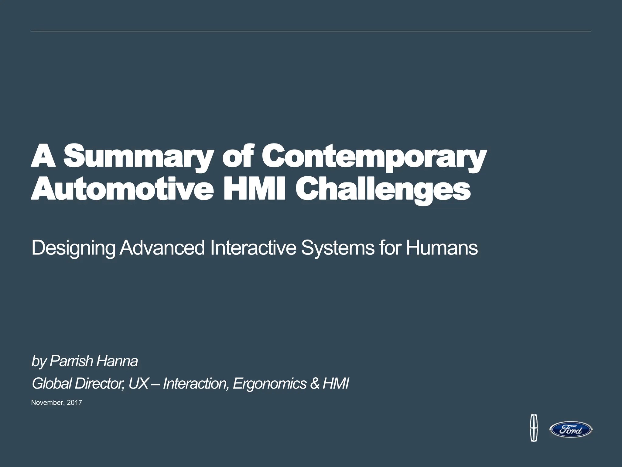 A Summary of Contemporary Automotive Human-Machine Interface (HMI ...