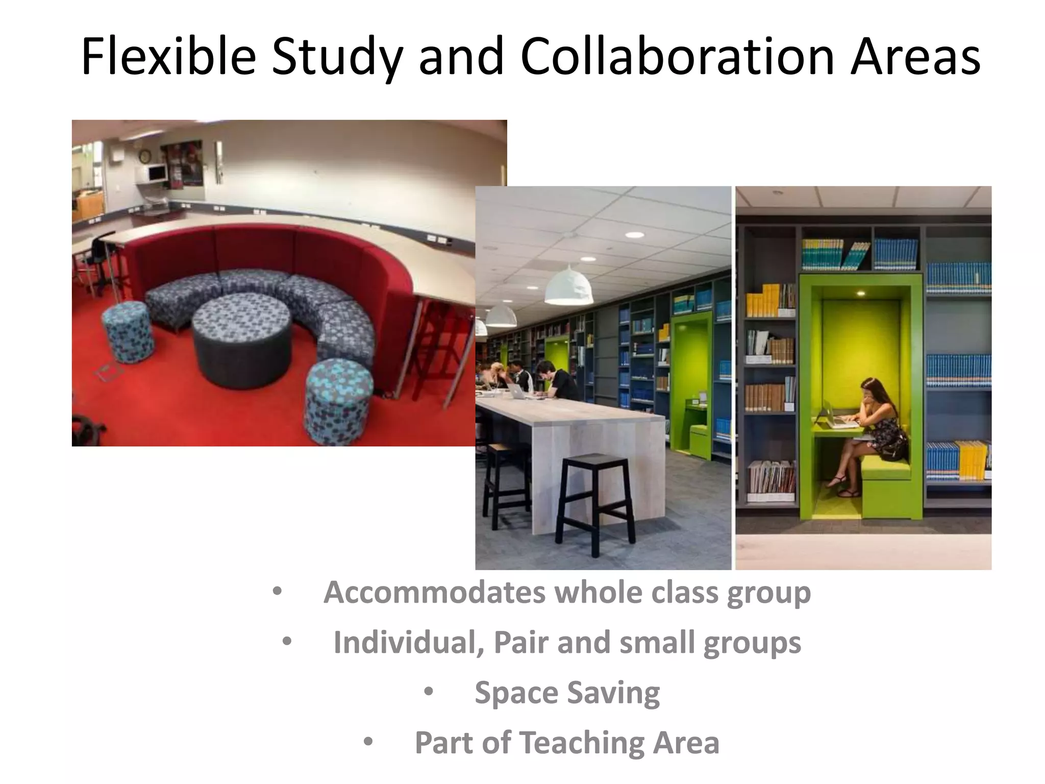 Contemporary college library design concepts presentation | PPT