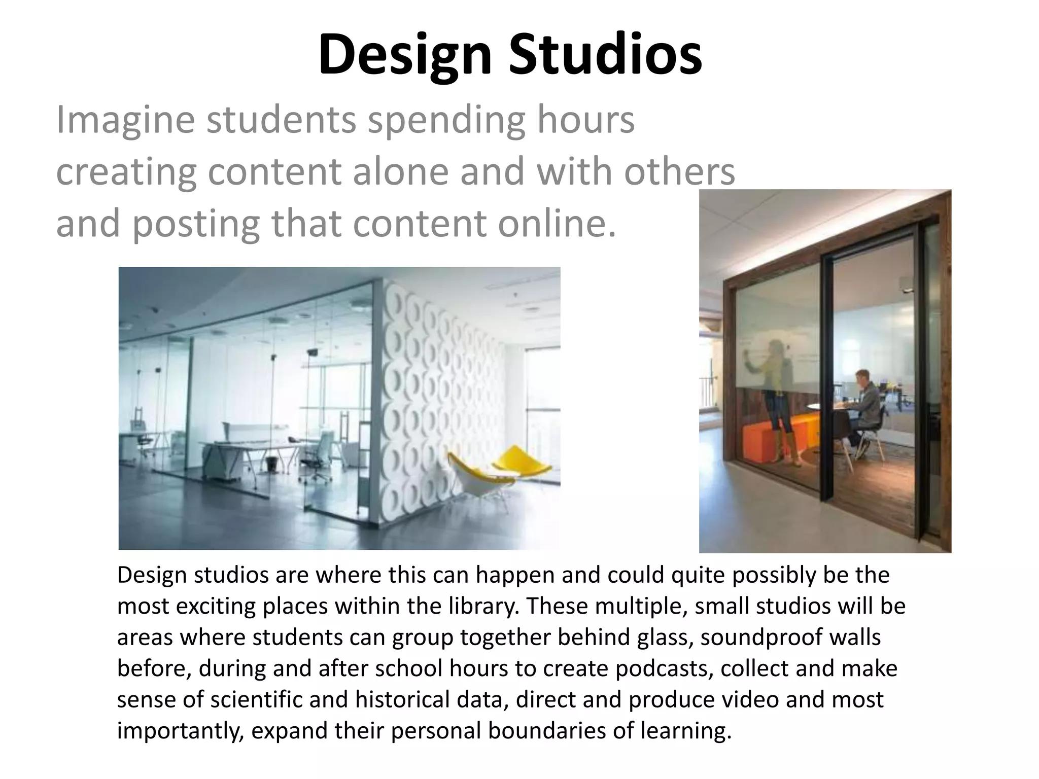 Contemporary college library design concepts presentation | PPT