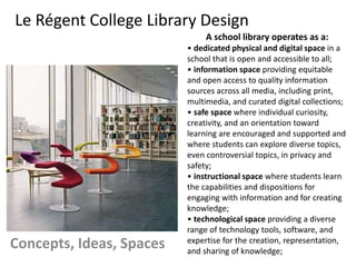 Contemporary college library design concepts presentation | PPT