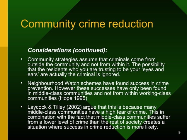 Contemporary crime reduction strategies[1]stu | PPT | Crime & Harmful ...