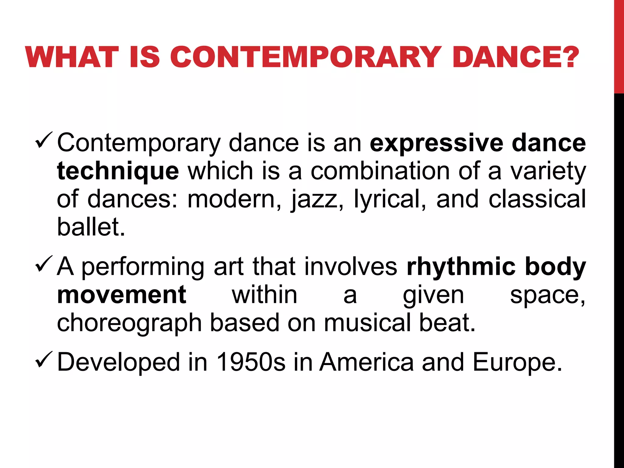 Contemporary dance | PPTX