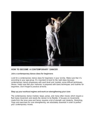 Contemporary dance for beginners | DOCX