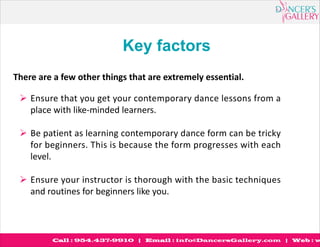 Contemporary Dance for Beginners: What Do You Need to Know? | PDF