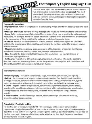 Contemporary English Language Film | PPTX