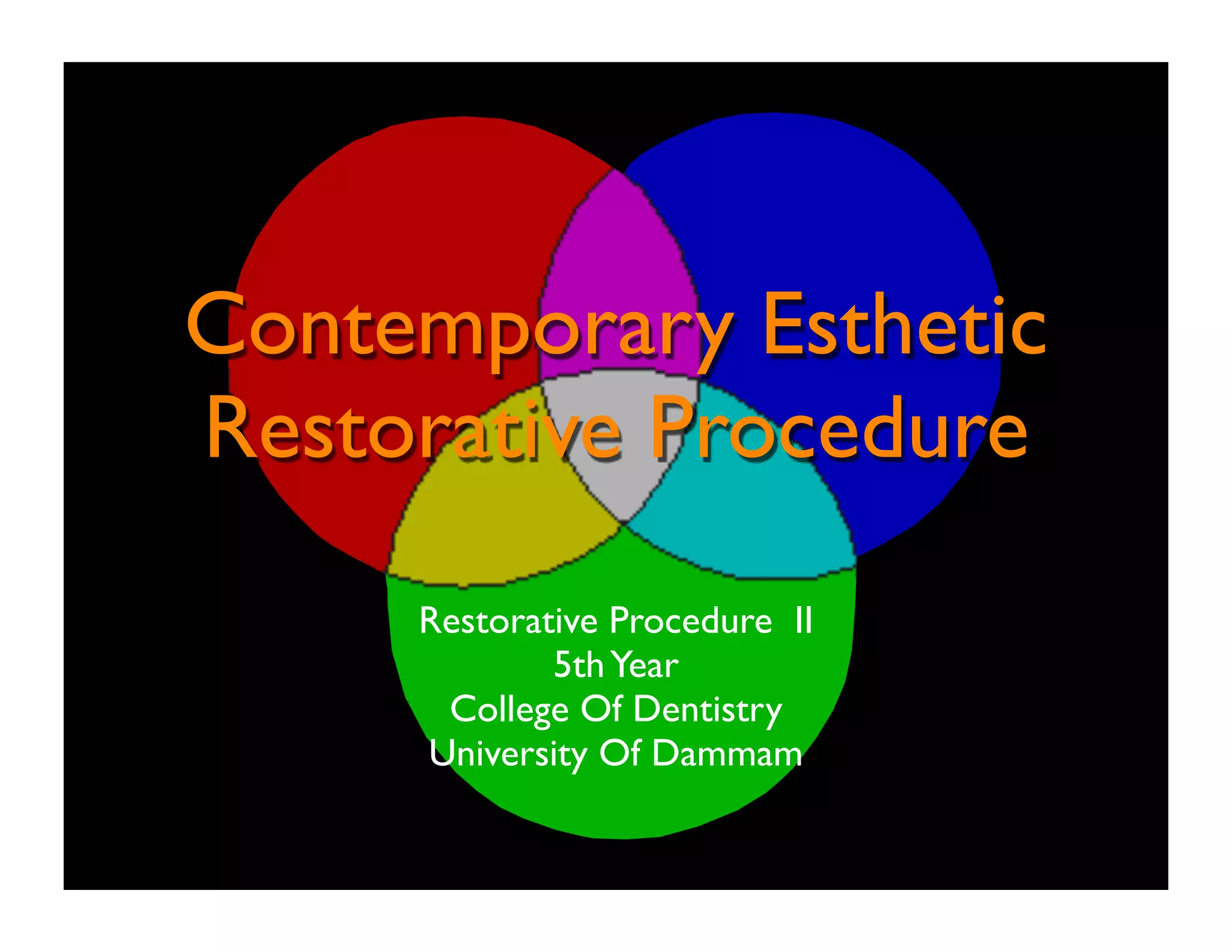 Contemporary aesthetic restorative procedure | PDF