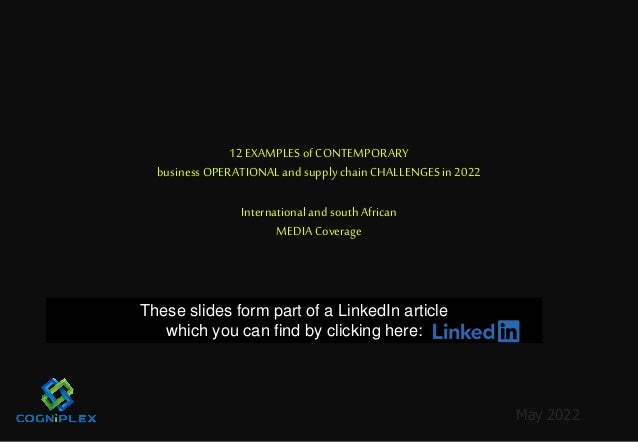 Contemporary examples of Business Operational Disruption and Supply ...