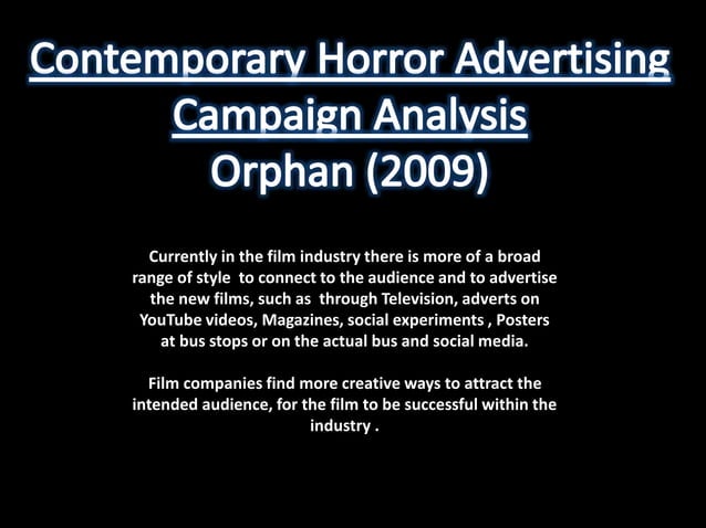 Contemporary Horror Advertising Campaign | PPT