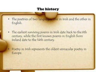 Irish Poetry | PPTX | Poetry | Books and Literature