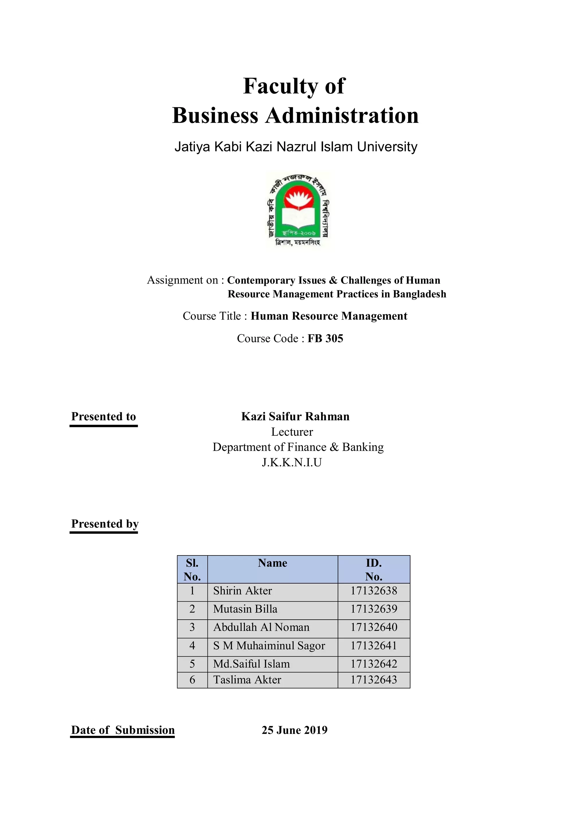 Challenges of Human Resource Management in Bangladesh | PDF