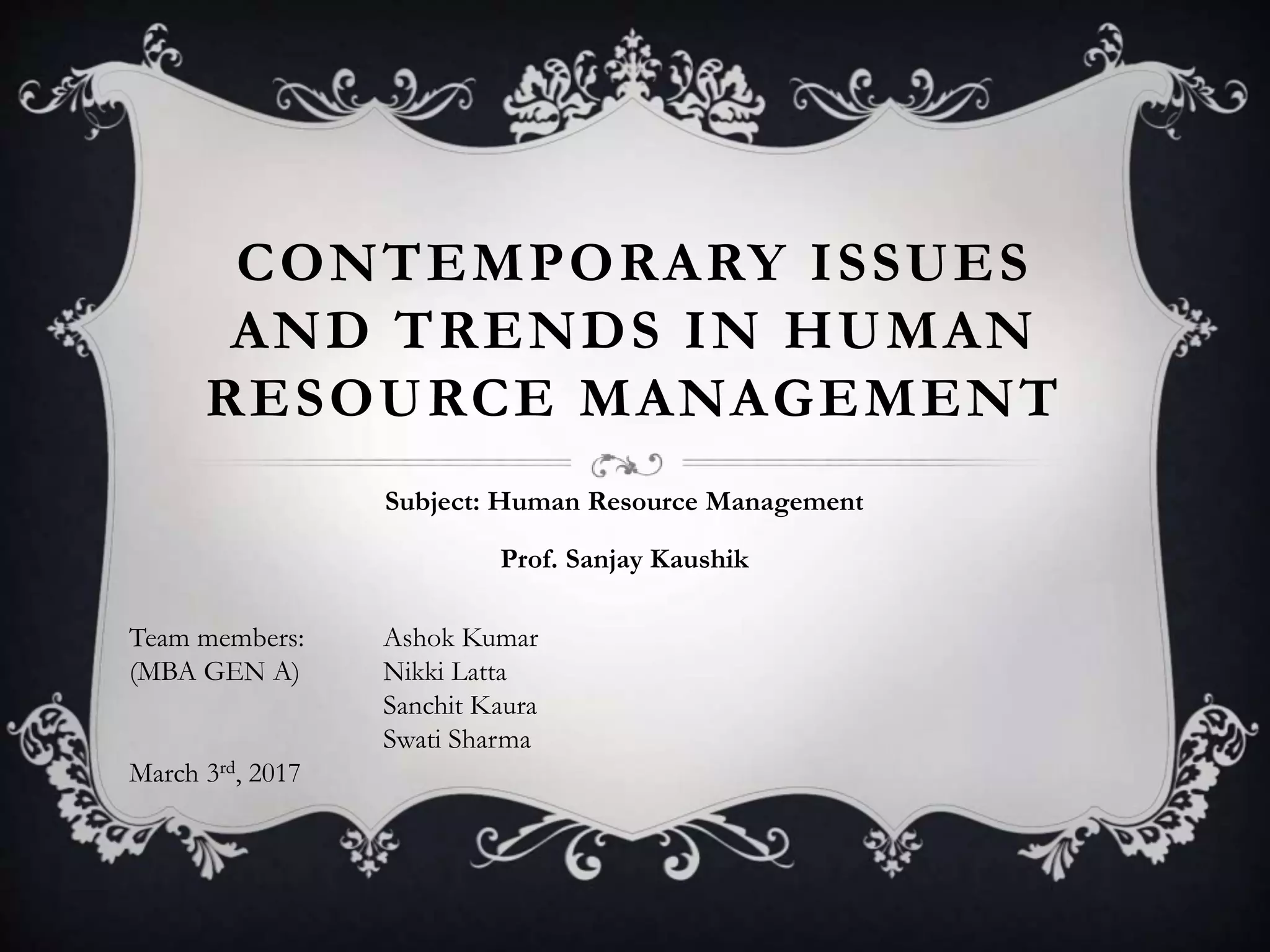Contemporary issues in human resource management | PPTX