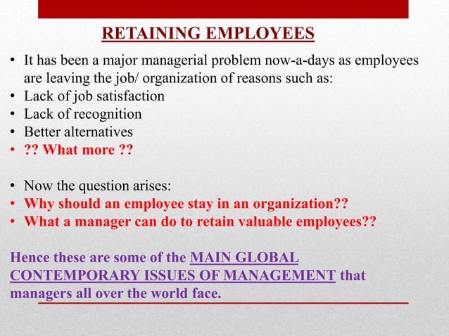 Contemporary issues of management | PPTX