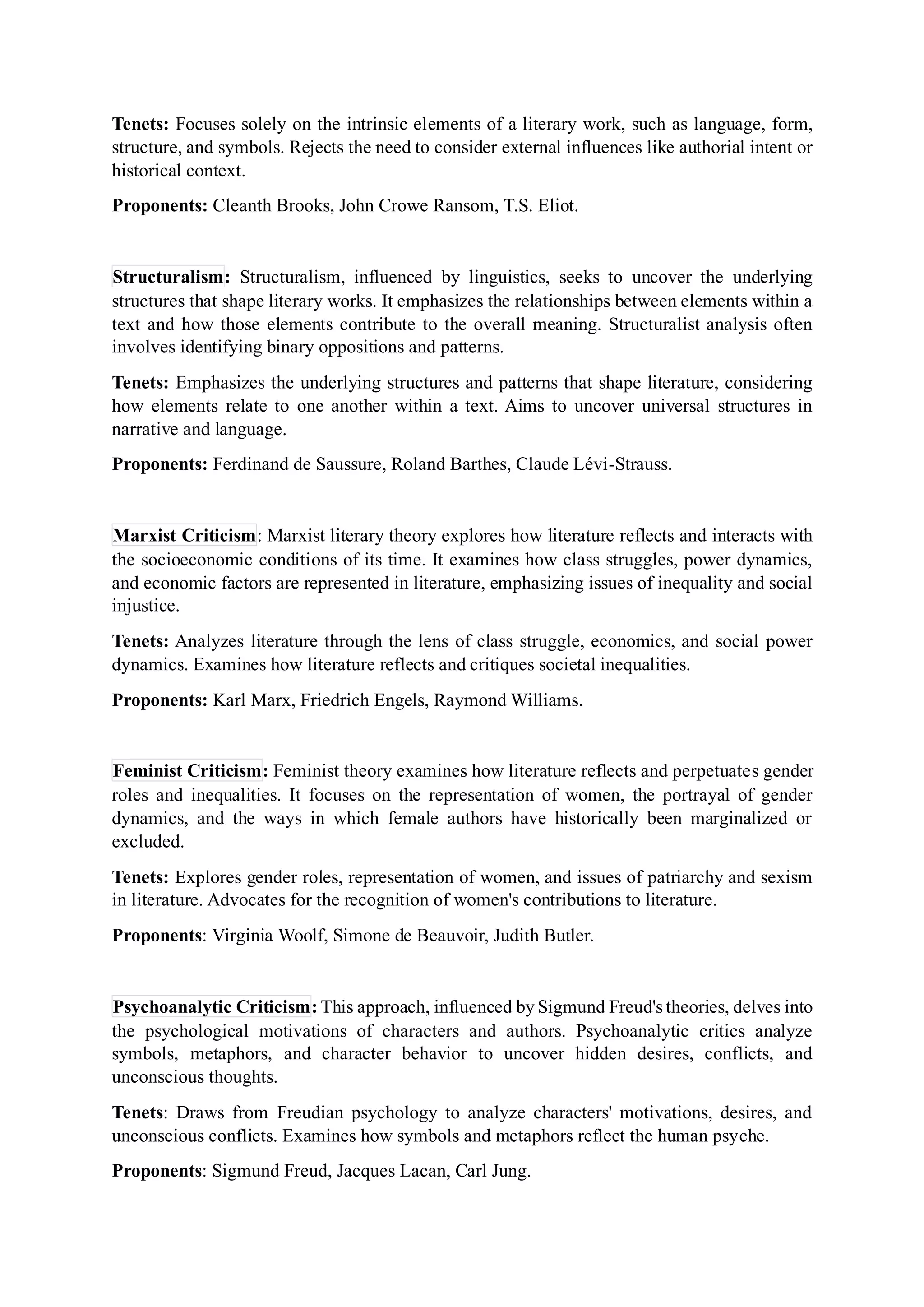 Contemporary Literary Theory _ Study Material | PDF