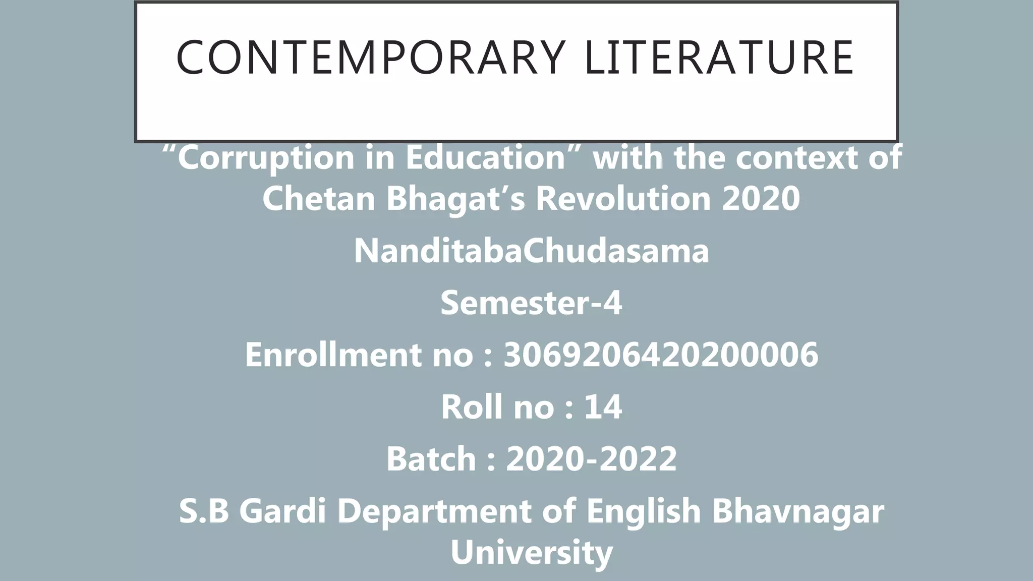 'Contemporary literature' | PPT