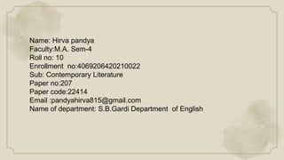 contemporary Literature .pptx | Free Download