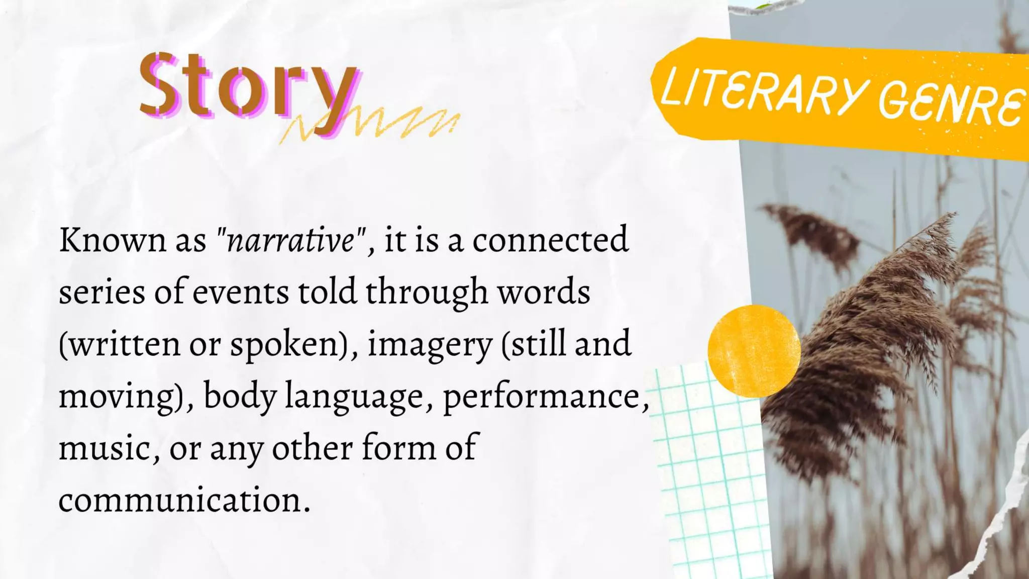 INTRODUCTION CONTEMPORARY LITERATURE_Story as a Genre | PPTX