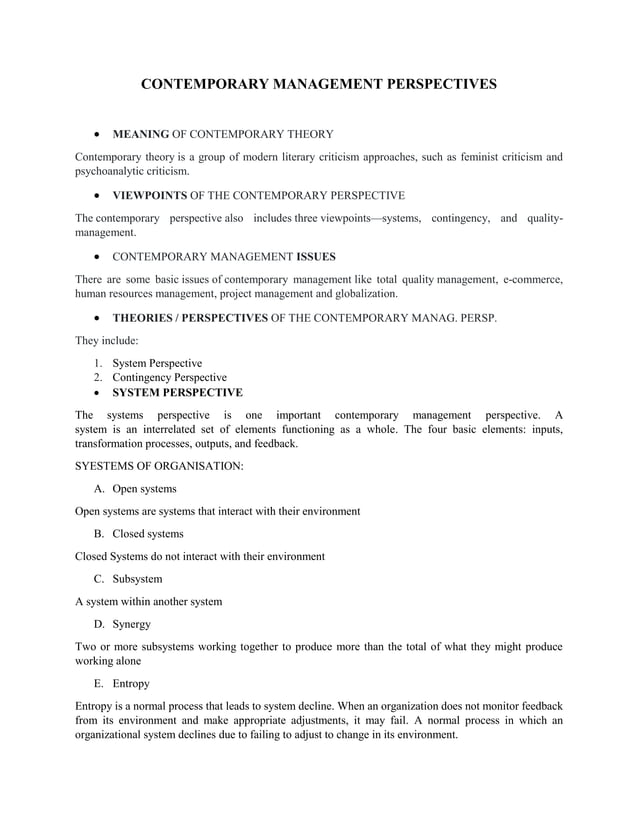 CONTEMPORARY MANAGEMENT PERSPECTIVES.docx