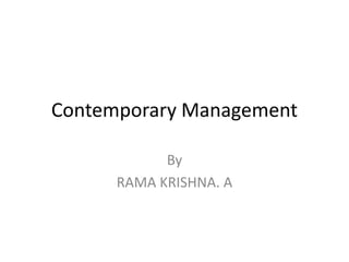 Contemporary management ppt | PPTX