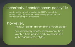 Contemporary poetry | PPTX
