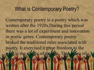 Contemporary poetry | PPTX