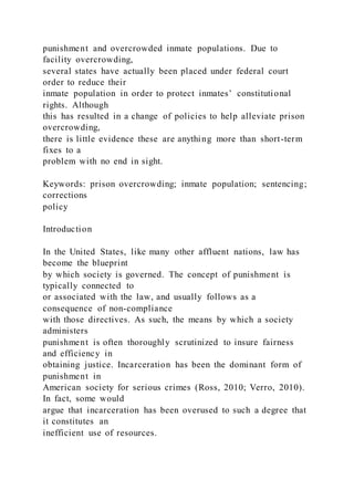 Contemporary prison overcrowding short-term fixes to aperpe | PDF