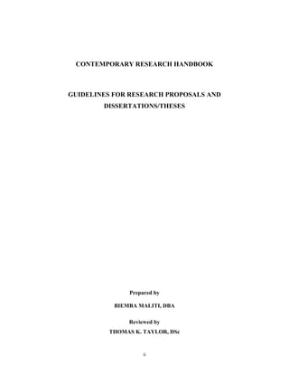 Contemporary research handbook | PDF