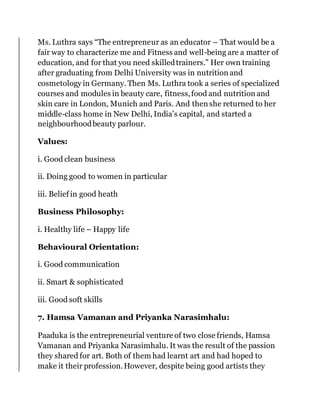 Contemporary role models in indian business | DOCX