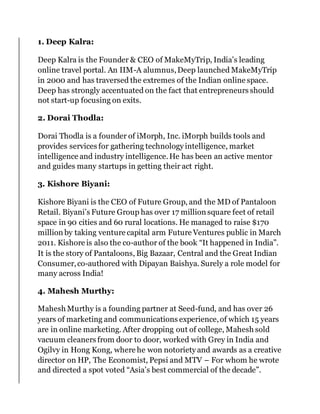 Contemporary role models in indian business | DOCX