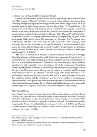 Contemporary Shamanism In Mongolia | PDF