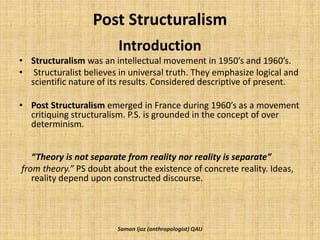 Post Structuralism (Derrida, Foucault, Jean) | PPTX