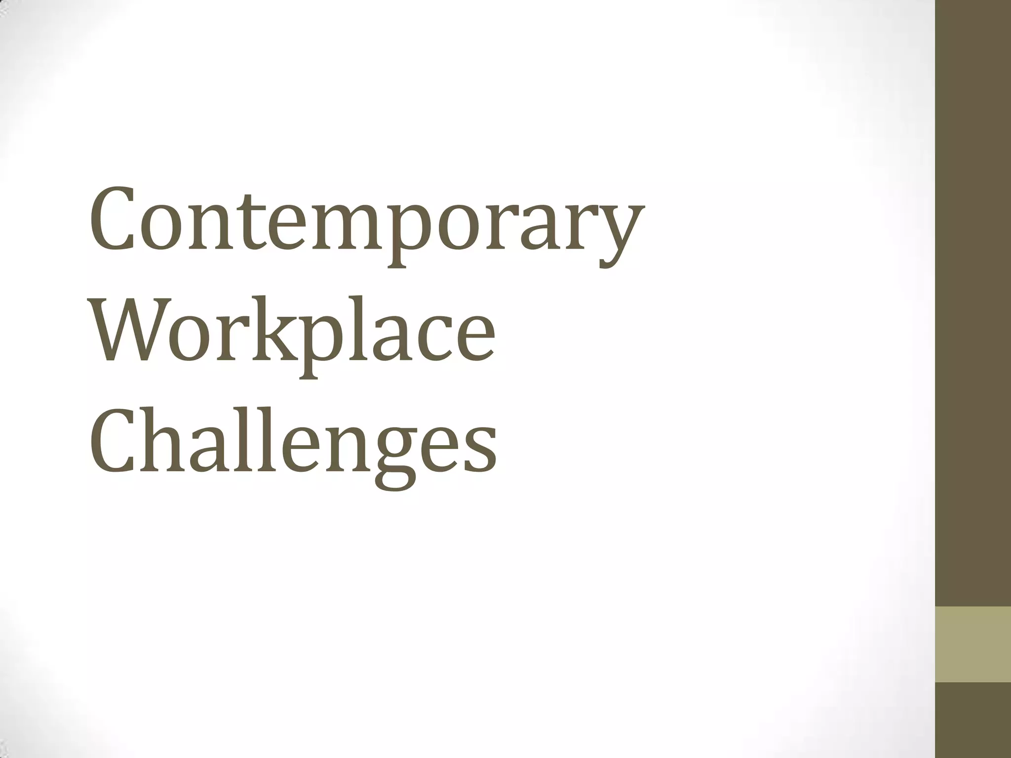 Contemporary workplace challenges | PPTX