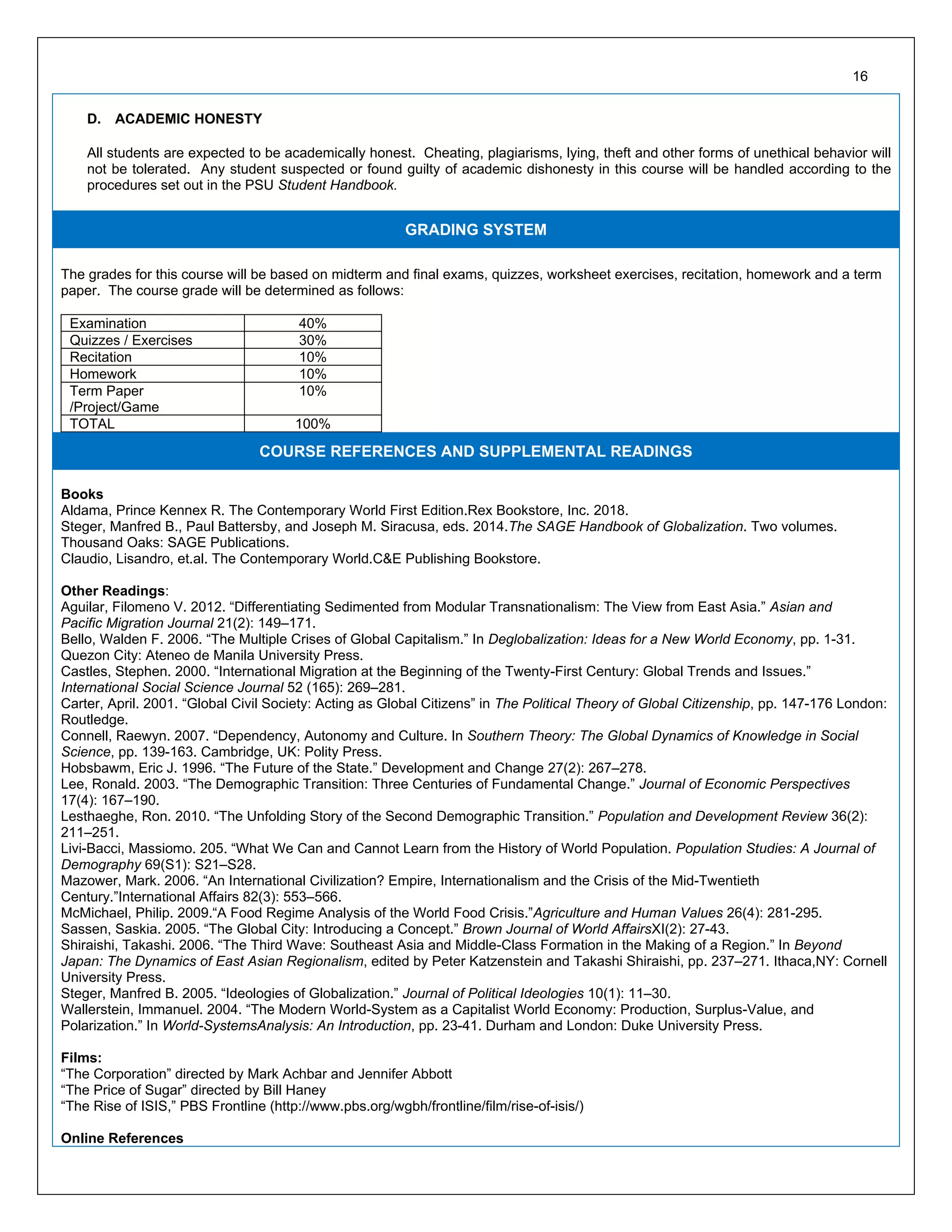 The Contemporary World Workbook | PDF
