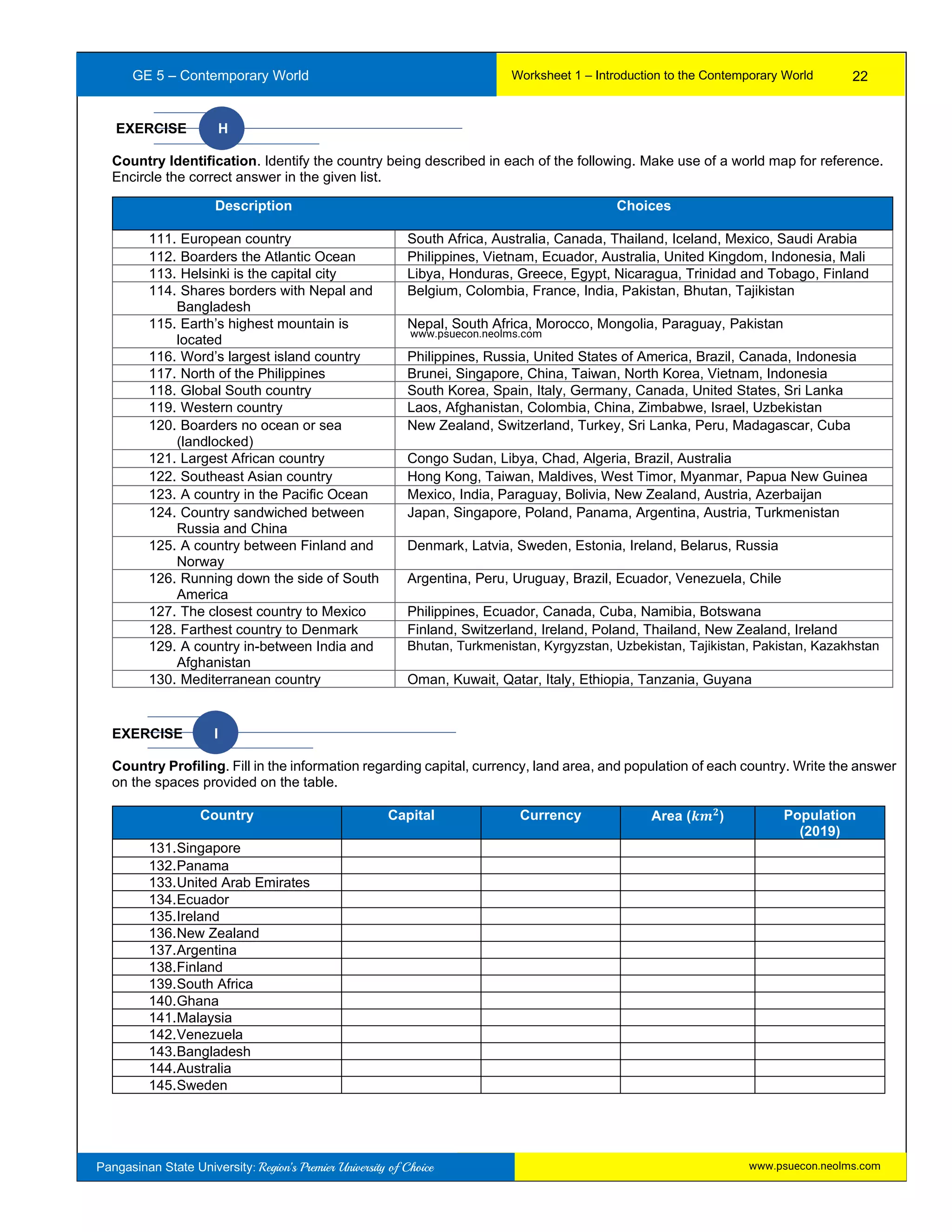 The Contemporary World Workbook | PDF
