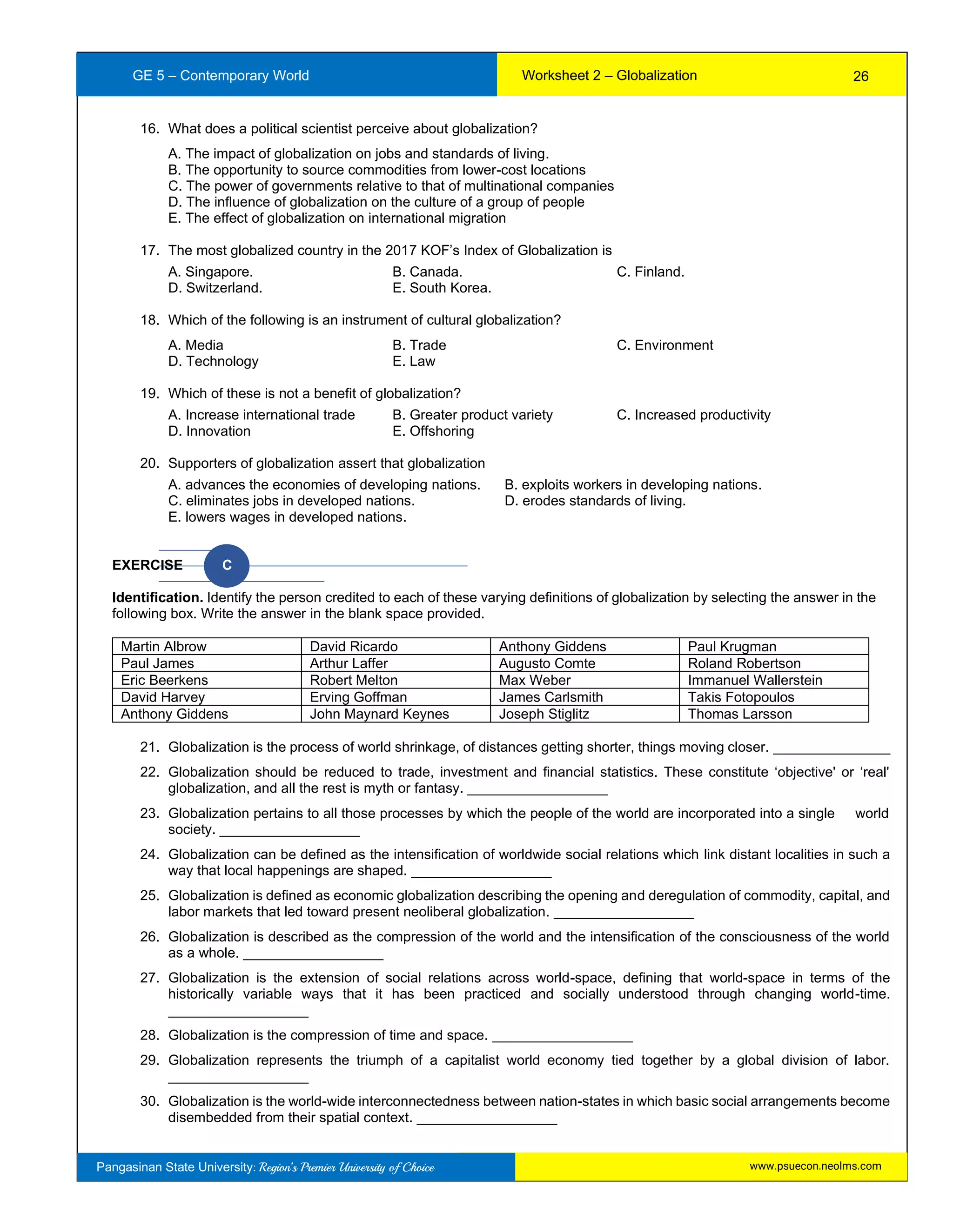 The Contemporary World Workbook | PDF