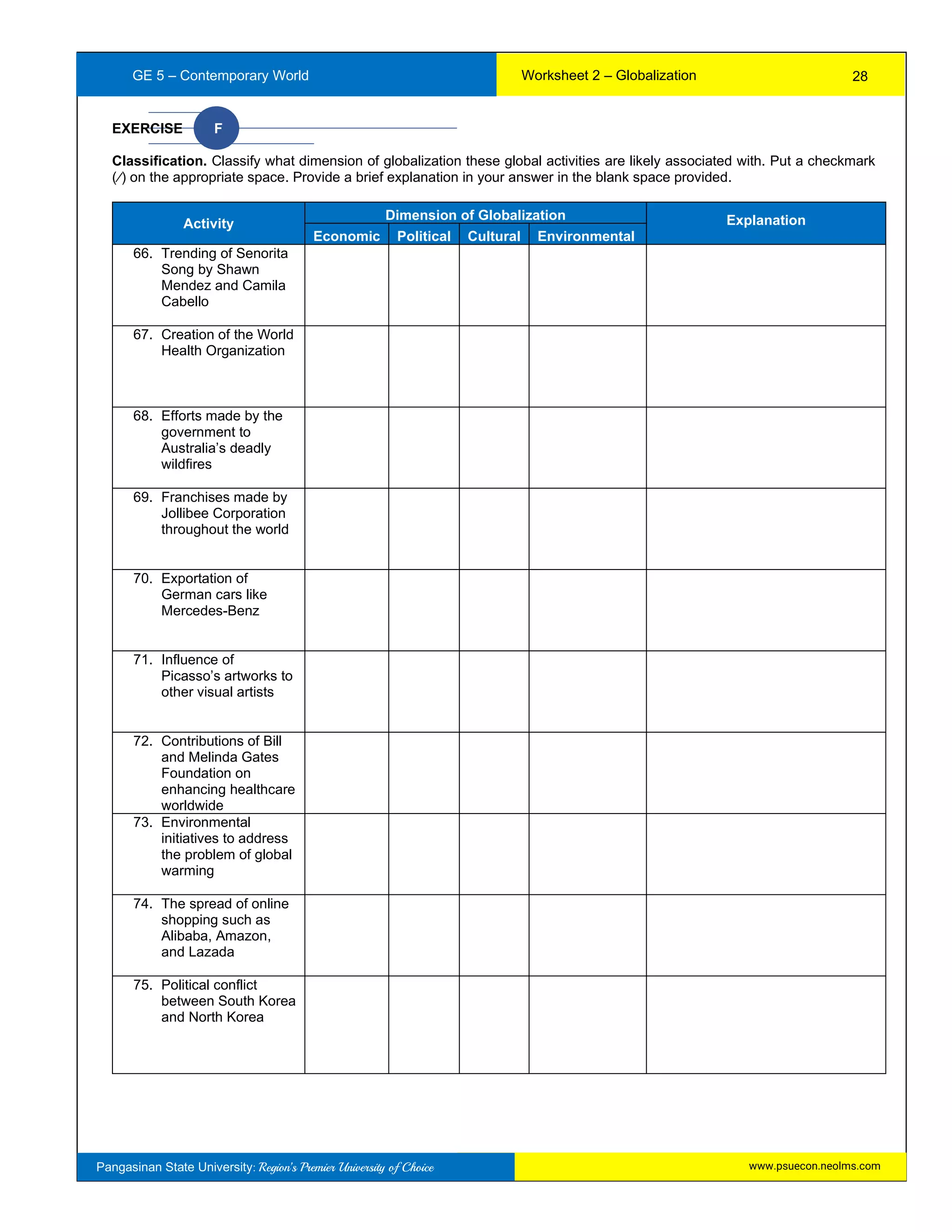 The Contemporary World Workbook | PDF