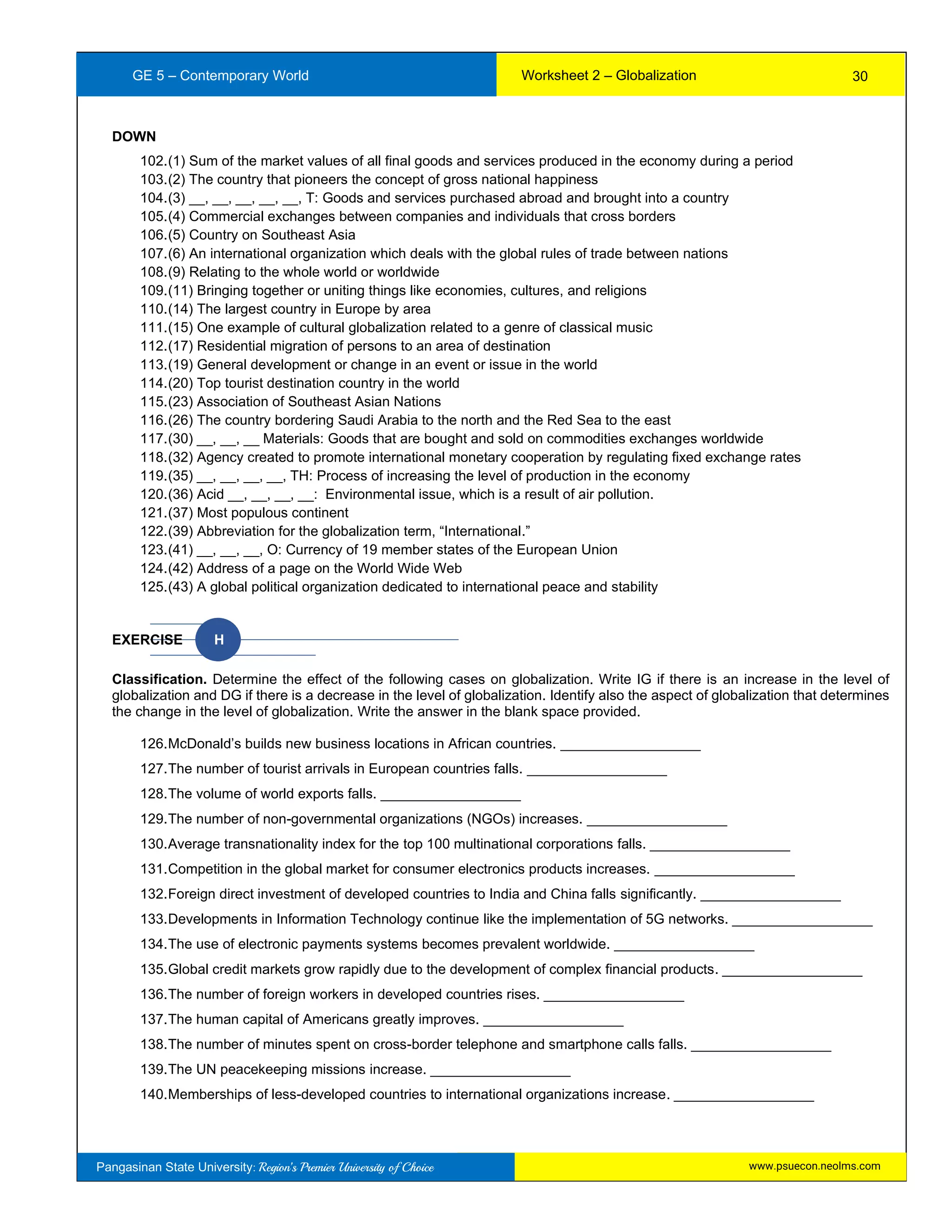 The Contemporary World Workbook | PDF