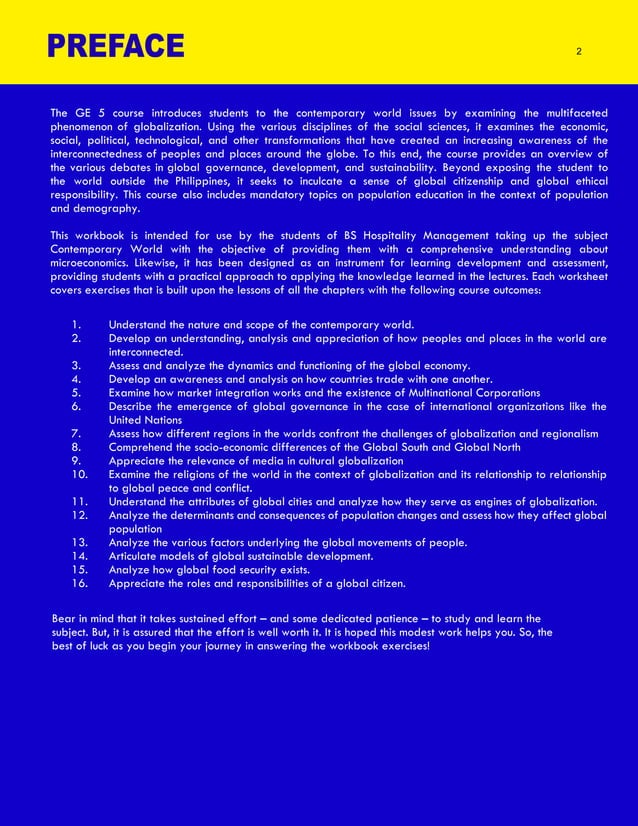 The Contemporary World Workbook | PDF