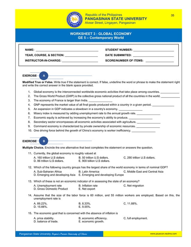The Contemporary World Workbook | PDF