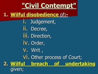 Contempt of civil court Power point presentation | PPT