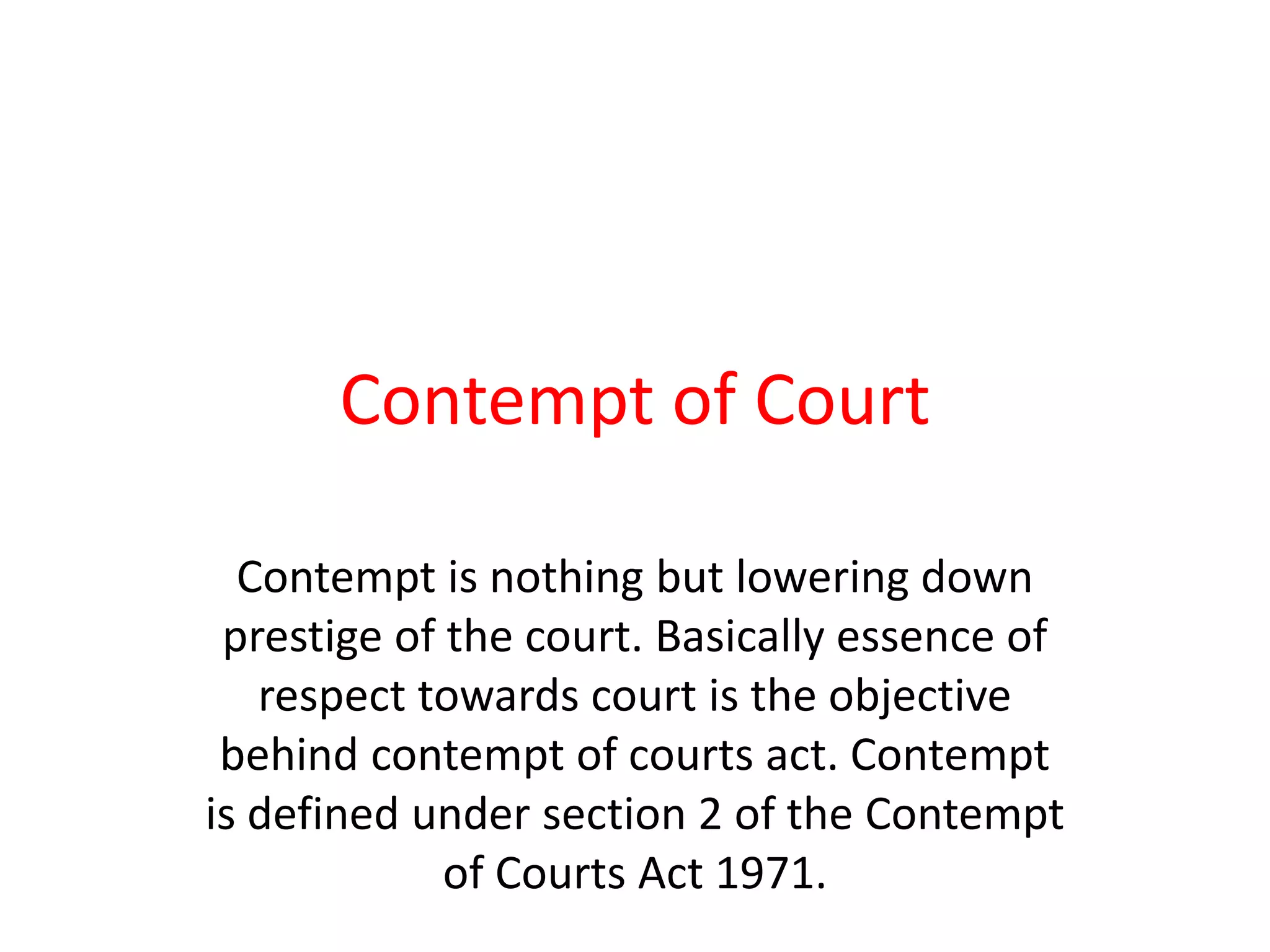 Contempt of court | PPTX