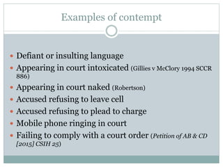 Contempt of court in Scottish criminal law | PPTX