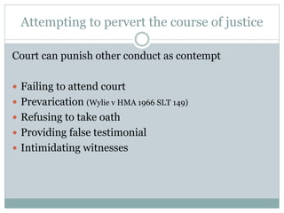 Contempt of court in Scottish criminal law | PPTX