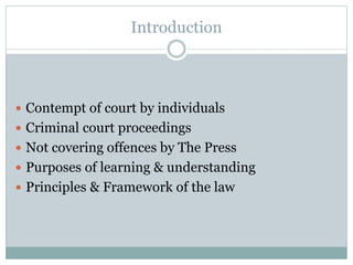 Contempt of court in Scottish criminal law | PPTX