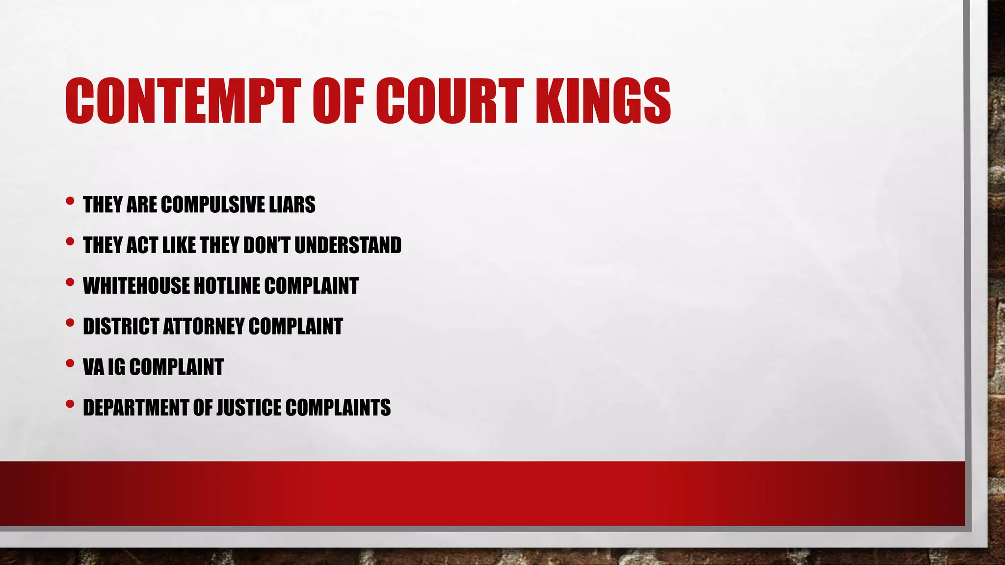 Contempt of Court Kings 2019 | PPT