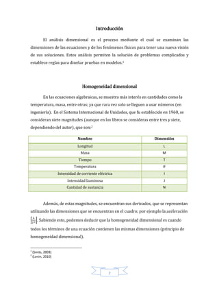Analisis dimensional (Teorema Pi de Buckingham) | PDF